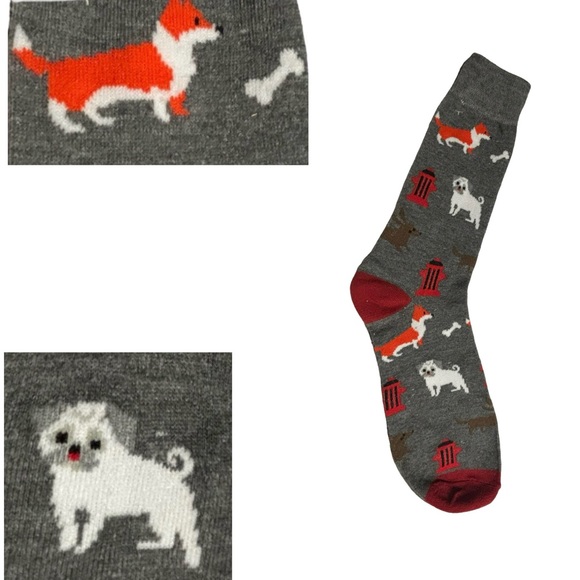 Underwear & Socks | Novelty Socks Dogs Fire Hydrants Bones Gray Orange ...